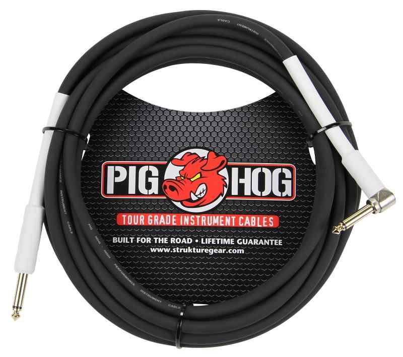Pig Hog PH10R(10ft-約3m) SLPig Hog 10'- 8mm Inst. Cable1/4"-1/4" Rt Angle Conne