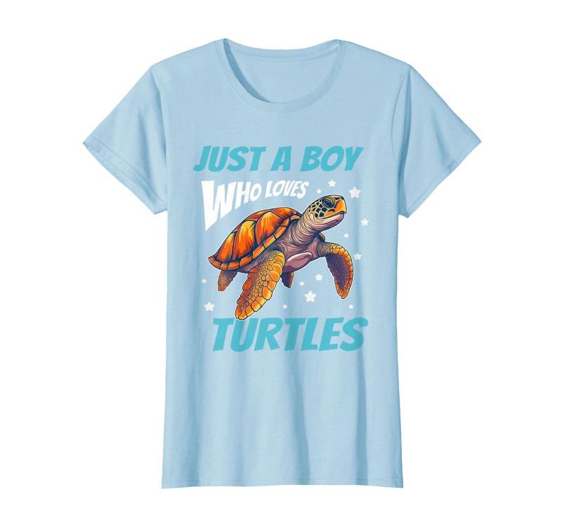 カラフル ウミガメ Tシャツ 服 ギフト 男の子 キッズ TシャツJust A Boy Who Loves TurtlesTシャツは理想的な誕生日デザインコンセプトです。 愛らしいウミガメのグラフィックが特徴で、男の子に最適です。 風変わり...