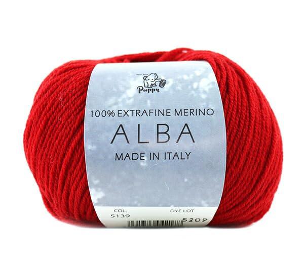 Puppy パピー 秋冬毛糸 『ALBA (アルバ) 5139番色』仕立：40g玉巻（糸長 約105m)素材：ウール100%（エクストラファインメリノ100%使用）使用針：かぎ針 6/0号～7/0号、棒針 6号～7号ゲージ：10cm角 23...