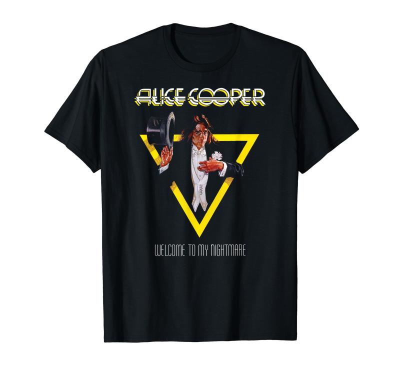 Alice Cooper – Welcome To My Nightmare Yellow Triangle TシャツOfficial Alice Cooper MerchandiseAlice Cooper T-Shirts for Me...
