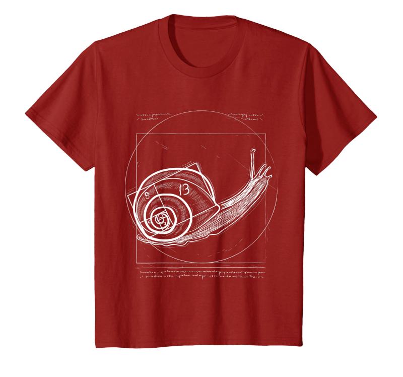 Vitruvian カタツムリ フィボナッチ数学 洋服 カタツムリ Tシャツフィボナッチパターンのビトルビアンカタツムリデザイン女性、男性、子供用の面白いカタツムリの衣装。 誕生日やクリスマスに最適なカタツムリギフト。 コスチュームやパジャ...
