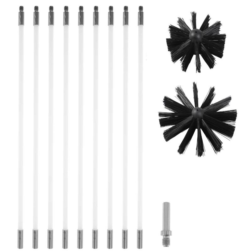 morytrade 煙突掃除ブラシ パイプ掃除 雨どい 最大3.6m 10cm 15cm ヘッド付き煙突・パイプ・雨どいなどの掃除に便利な煙突ブラシセットです。電動ドライバー・インパクトドライバーにつけて回転させて使用します。41cmのロッ...