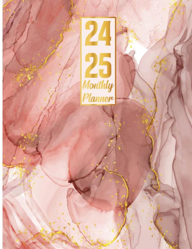 2024-2025 Monthly Planner: Two years from January 2024 to December 2025, 1 Month on 2 Pages.