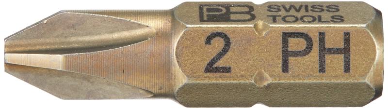 PB SWISS TOOLS C6-190-2 (PH)プラスビット(ショート)刃先：［［＋］］2 全長(mm)：25 差込角：1/4インチ(6.3mm)hex 差込角：1/4インチ(6.3mm)hexシャンク径：6.35mm