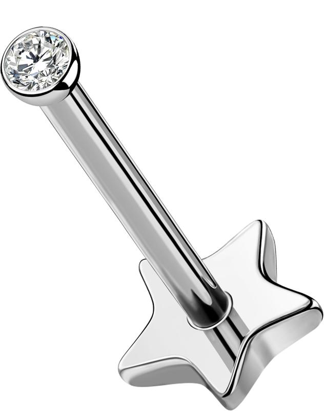 [OUFER Body Piercing] ボディ穿孔 18G/1.2mm のチタニウムの Labret の刺すような宝石類のゆとりの唇のスタッドの螺旋形の Tragus のコンク葉の刺すようなイヤリング 5/6/8/10/12mm の平ら...