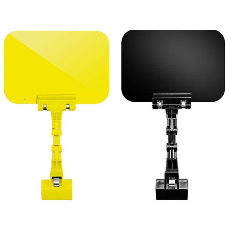 PAVIKE popスタンド プライスカード 販促用 サイン ホルダー プラスチック製 A6 ポップスタンド クリップ 360度回転 両面利用可能 防水 プライスカード 店舗 オフィス マーケット 2個入り 黄色 【商品仕様】セット内容：p...