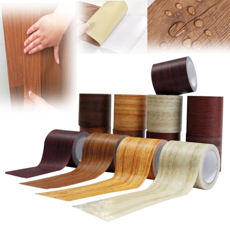 木目 テープ 補修テープ 防水 防カビ マスキングテープ 木目調シール 強い粘着力 家具修理テープ フローリング 巾木 ウォールナット 床 窓枠 ドア枠 DIY キズ隠し 予防 リメイクシート 防油 【マスキングテープ 木目 のサイズ】幅8...