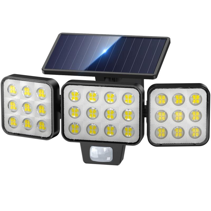 Letmy ソーラーライト 屋外 防水 センサーライト 屋外 30枚の凸レンズを内蔵【120LED 3面発光 3000ルーメン IP65防水 】135°角度調整可能 3つ知能モード 2000mAh大容量バッテリー 超高輝度 防犯 自【高輝度...