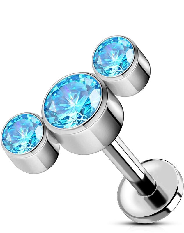 [OUFER] Titanium Labret Monroe Lip Bar Internally Tragus Helix Stud Piercing Jewelry 5/6/8/10/12mm 16G Curved Labret Con...