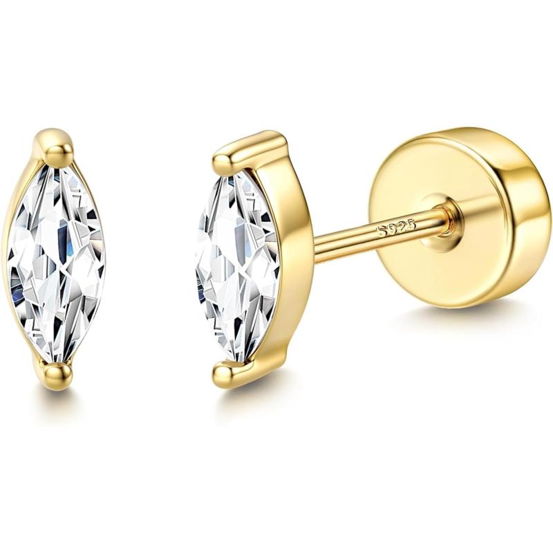 LOYALLOOK 14K ピアス レディース 人気 20G シルバー 925 可愛い 日常 アレルギー対応 ゴールド 組み合わせ ジルコン おしゃれ 女性 かわいい 大人 軟骨 アクセサリー ネジ式 スタッドピアス🎀人気ア...