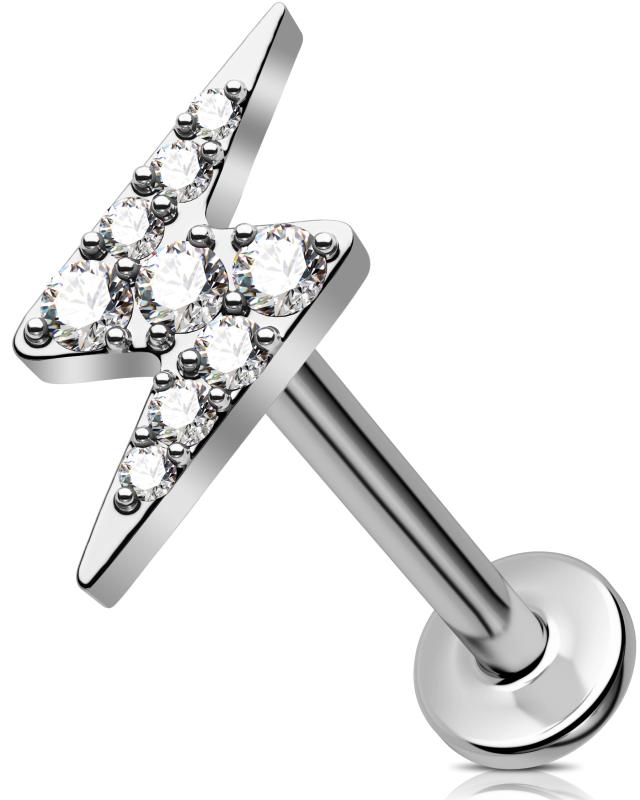 OUFER Body Piercing Titanium Internally Labret Lip Piercing 16G Helix Tragus Lobe Stud Bar Piercing JewelleryStyle of ti...