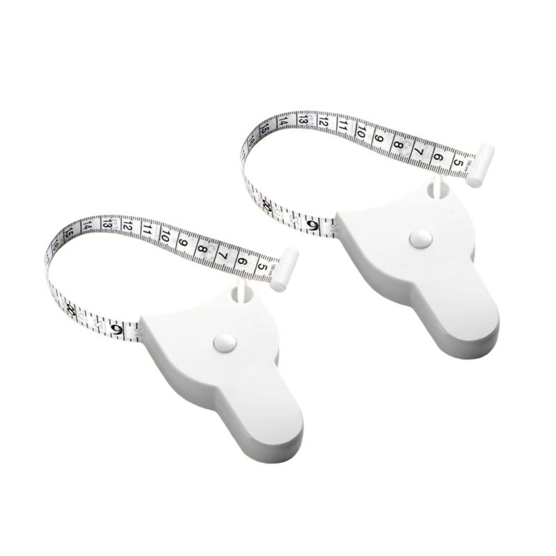 メジャー 巻き尺 2個セット 巻尺 1.5m ソフトルーラー miniメジャー 自動カード位置 ワンクリック帰原 自動巻取 バスト ウエスト センチ インチ センチ2種類の測定方法 服 正確な測定 (ホワイワンタッチ自動巻き取り＆カード位置...