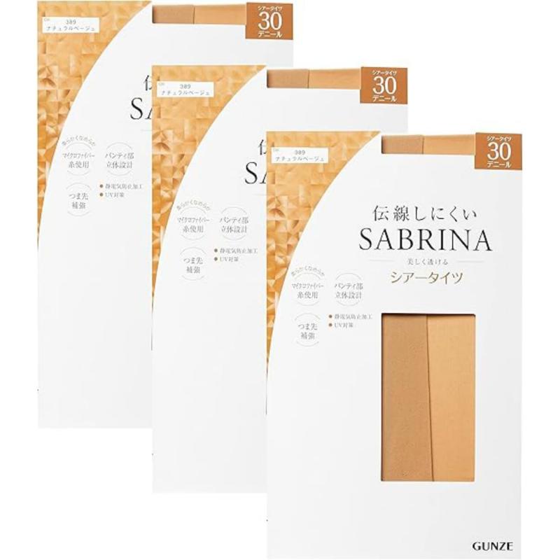 [グンゼ] SABRINA タイツ 伝線しにくい シアータイツ 30デニール 同色3足組 SP819 レディース【伝線しにくい】穴があいても伝線しにくい特殊技術を採用。糸と糸を熱で融着しているので、伝線が広がりにくく穴があいても目立ちにくい...