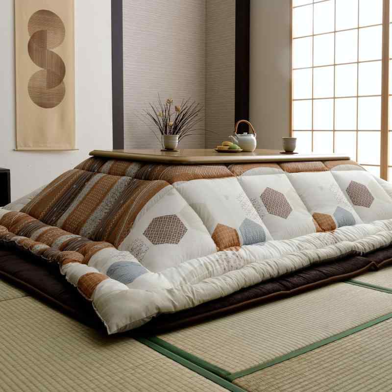 イケヒコ こたつ布団 掛布団 日本製 くるみ ふっくら ボリューム 洗える 丸洗い おしゃれ 和柄 和モダン【生産国】日本（側=中国　最終加工=日本）
