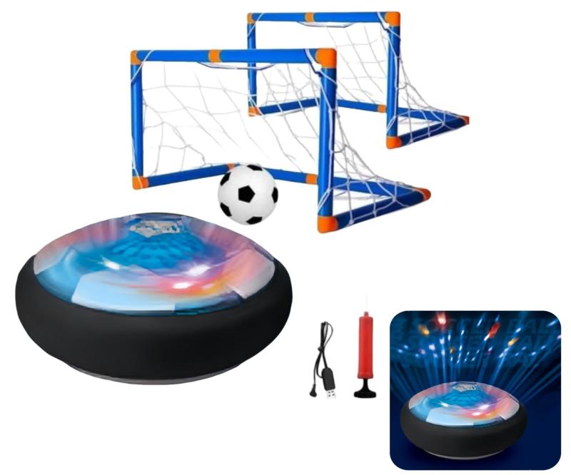 エアー サッカーサッカーボール 充電式 エアーパワーサッカーディスク 光るLEDライト搭載 浮力 ホバーサッカー ゴール付き ボールセット 室内サッカー ス遊びおもちゃ LEDホバーボール エア【多機能ホバーボールおもちゃ】ホバーサッカー*...