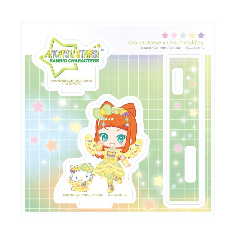 アイカツスターズ x サンリオキャラクターズ 04 早乙女あこ x チャーミーキティ[コラボイラスト[ミニキャラ]] アクリルスタンドプレート(C)BNP/BANDAI, DENTSU, TV TOKYO (C) 2025 SANRIO C...