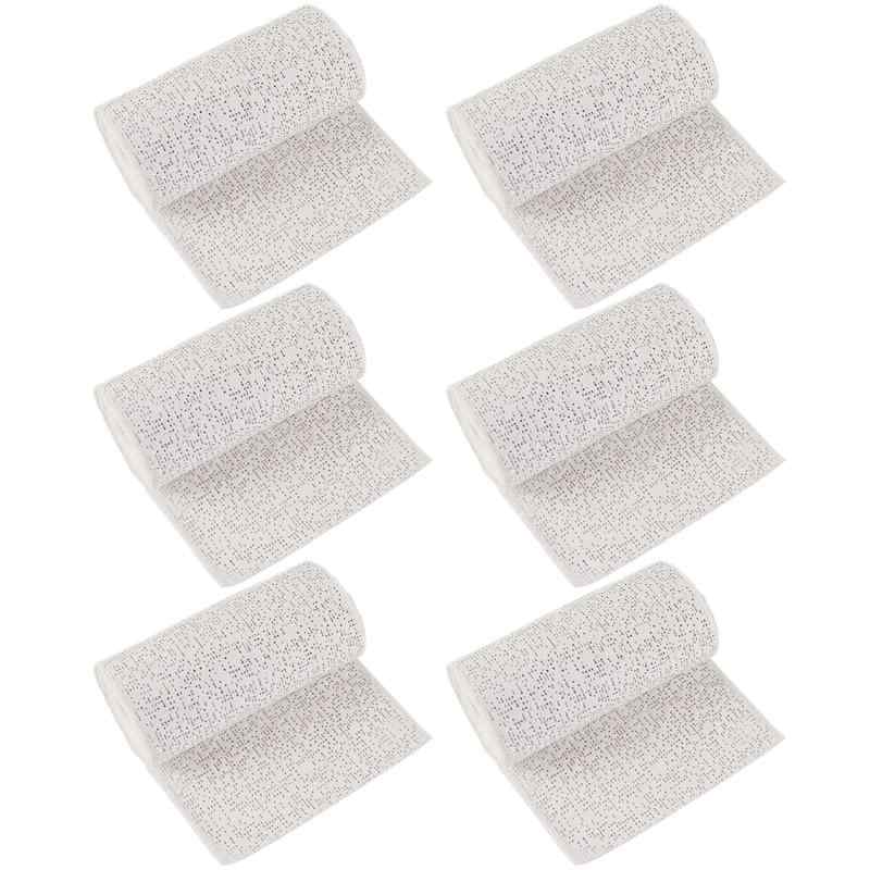 nullie 石膏テープ 長さ約450cm クラフト用 水硬化 着色可能 6個セット造形や工作に役立つテープ：石膏テープの6個セットです。焼き石膏を目の粗いガーゼ布に塗布しており、造形や工作に適しております。お面や張り子、ジオラマ、イベント...