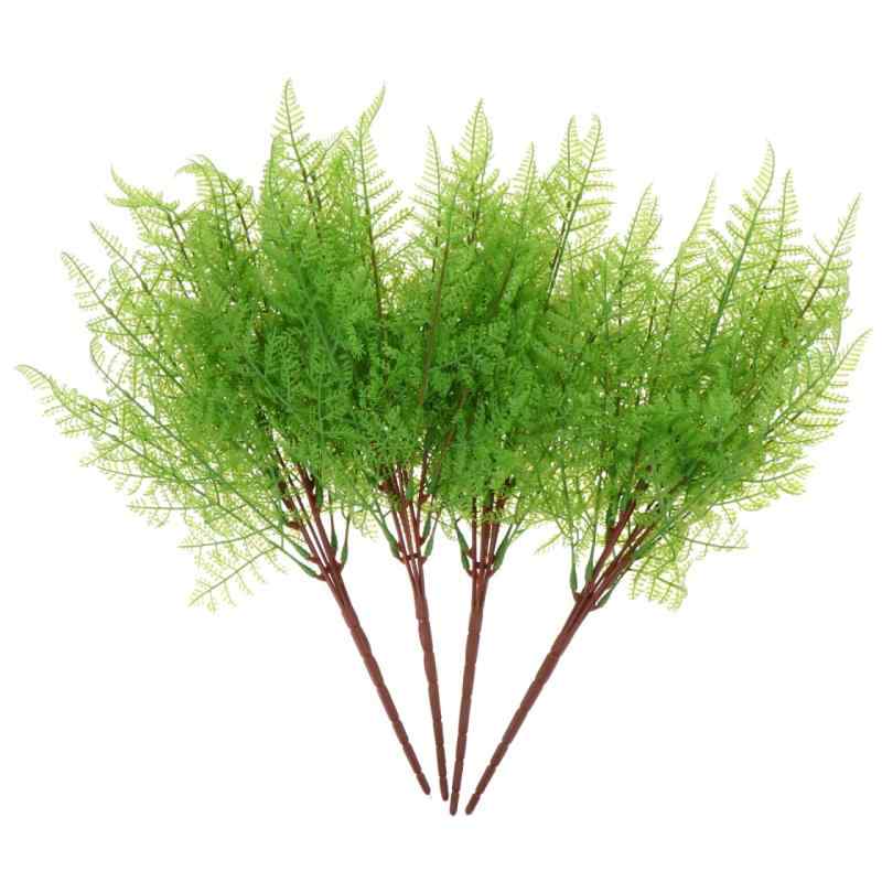 Mobestech フェイクグリーン 人工植物 シダ草 造花 観葉植物 リアル インテリアグリーン ホーム 室内 壁装飾 パーティー 写真撮影 プラスチック製 17葉 4個セットリアルなシミュレーションプラント：フェイクグリーンシダは自然な...