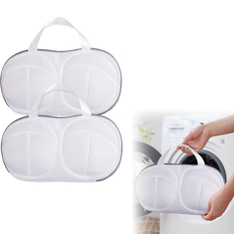 HanaHaul 洗濯ネット ブラジャー用洗濯ネット ブラ 洗濯ネット ブラジャーネット 37×20cm 2枚入り 崩れない 丈夫 乾燥機対応 ハンドル付き 型崩れ防止 絡み防止 衣類損傷防止 家庭用 旅行収納 [【サイズ・仕様】ブラ 洗濯...