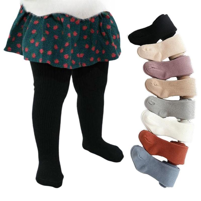 [VNGOLERRY] ベビータイツ 裏起毛 キッズタイツ 暖かい リブ編み 赤ちゃん 靴下 保育園 幼稚園 保温 子供 女の子 レギンス タイツ おしゃれ 秋 冬 60 70 80 90 0歳 1歳 2歳 3歳【裏起毛暖かいタイツ】：つま...