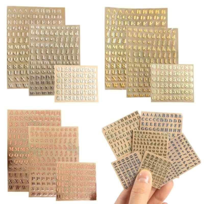 [3mm アルファベットシール 数字シール 9枚セット 金属ステッカー 防水 自粘着 DIY 手帳/スマホデコ ゴールド シルバー ローズゴールド 3色]【高品質材質】ステッカーは高品質の金属材質で作られており、臭みがなく、しかも防水です。...