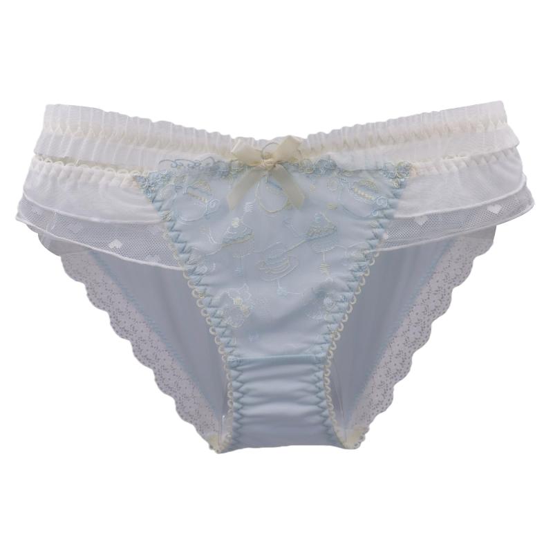[EasyTalk] レディース レース付き フリル パンティー, ホワイト, ロマンティック リボン飾り, エレガント 下着 [並行輸入品]デザイン: 上品なレース装飾とフリルデザインが特徴的な女性らしいパンティー。繊細な刺繍とリボン飾り...