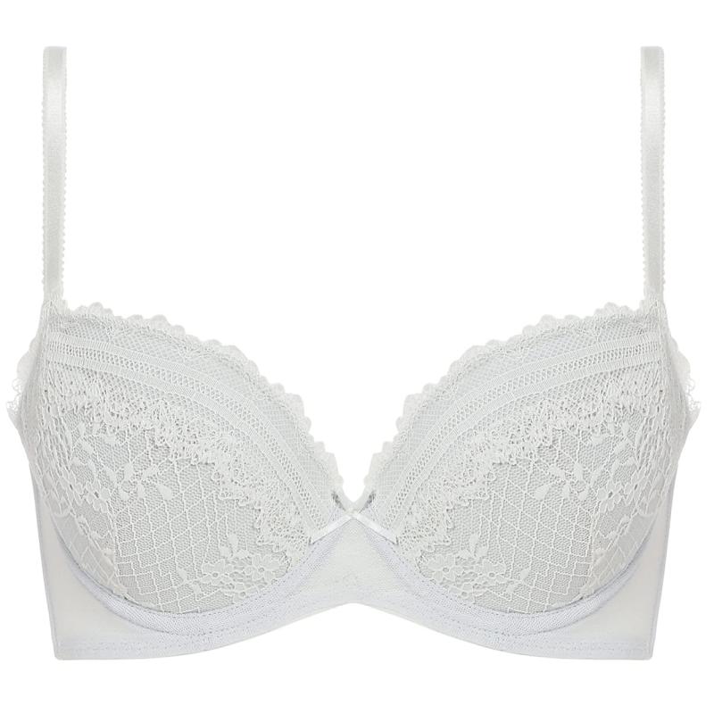 [AMOSTYLE BY Triumph] エントリーコレクション 3/4カップブラ ブラ&amp;ショーツセット（ロマンティックレトロ） レディース商品番号:10209972/ 型番:AMST270 WHU + Mini JX繊細なニット...