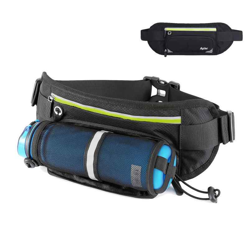Agiler ランニングポーチ ウェストポーチ 防水 イヤホン対応 スポーツ ジム キャンプ 旅行 ジョギング 登山 ベルト調節可能 iPhone Android 6.8インチスマホ収納可能