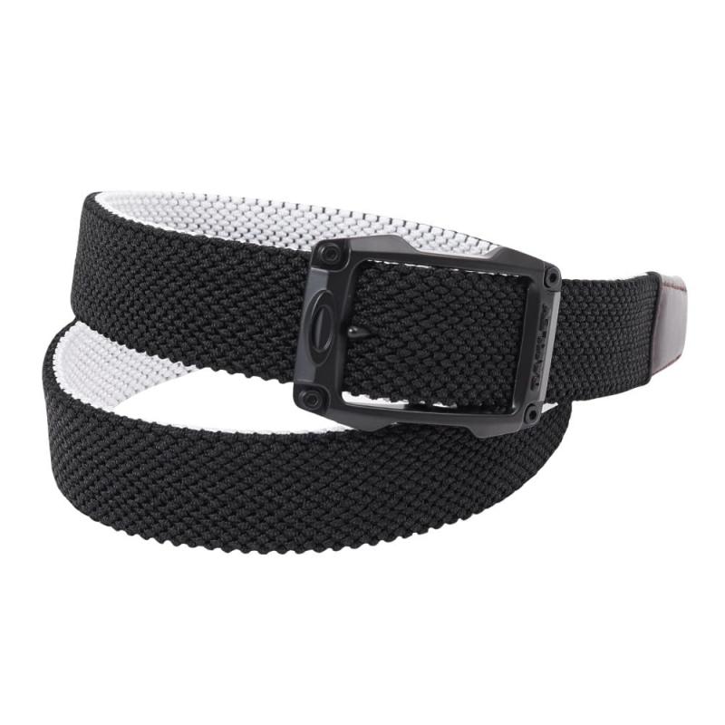 Oakley ベルトWEB REVERSIBLE BELT 14.1メンズストレッチゴムが入った編み込みリバーシブルベルトはプレー中も快適に使える。成型のバックルが存在感と高級感をアピールする。ベルト幅約3.5cm、全長約110cm、ウエス...