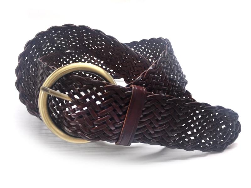 (エスティメイション) Estimation 【革メッシュ】レディースベルト 編込み 太 幅広 サイズフリー s-mesh2【フリーサイズ】全長約110cm 　幅約4.2cm　多少±の誤差がございますのでご了承ください。リサイクルレザー　再...