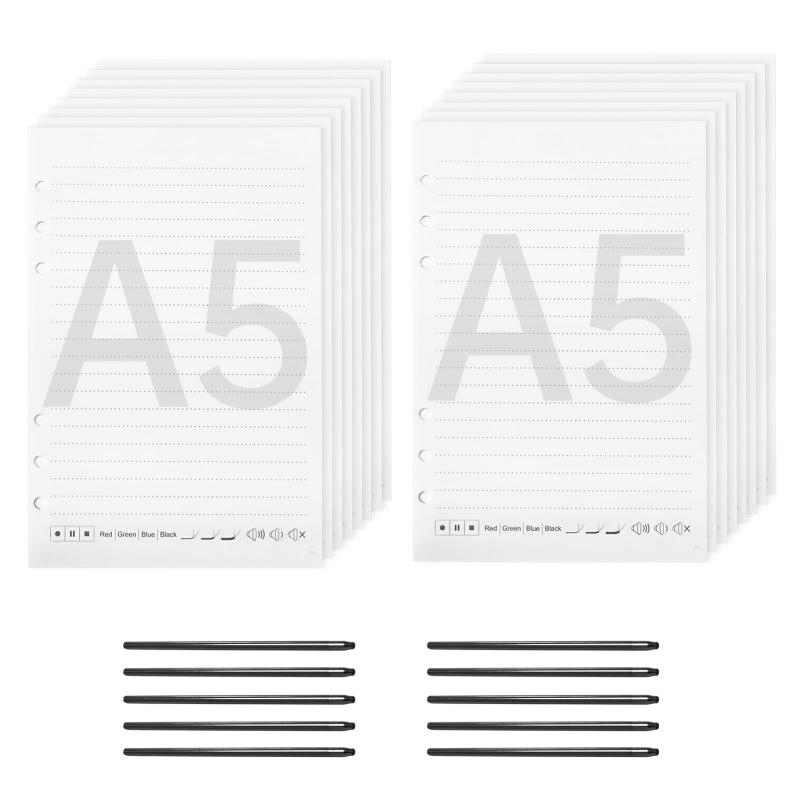 Xtahdge A5 紙 120 シートと 10 個のボールペンリフィル ノートブックデジタルペン用 Boardpen と Ophaya APP サポートメモを取る記録保存