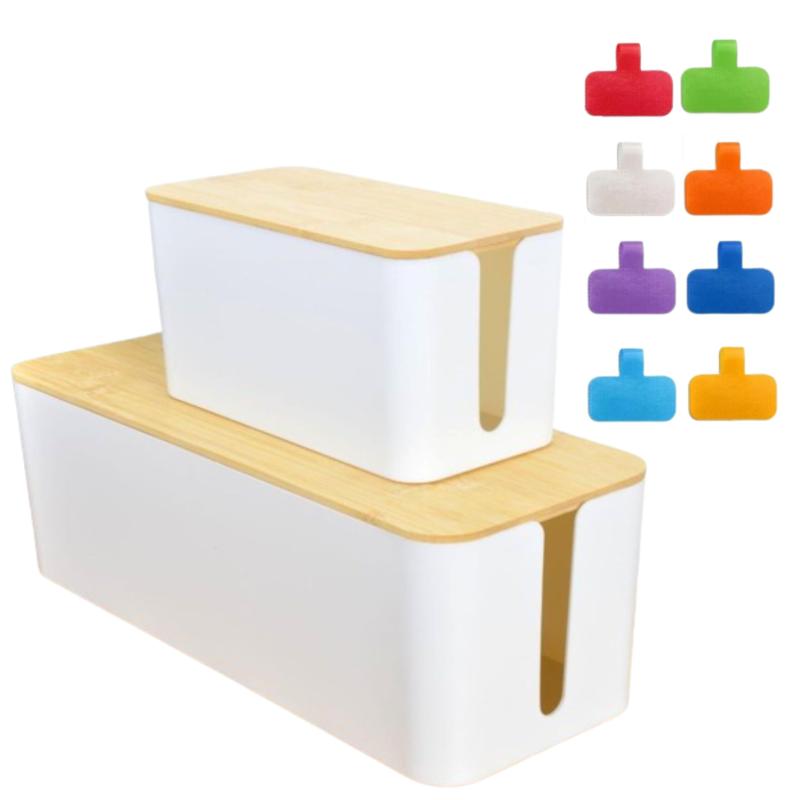 East Leaf ケーブルボックス 電源タップ コンセント収納ボックス 配線隠し スリム【見た目もケーブルもスッキリ】 ごちゃごちゃするケーブル、電源タップをまとめてスッキリ収納できる便利な電源タップ収納ボックスです。蓋付きの木製デザイン...