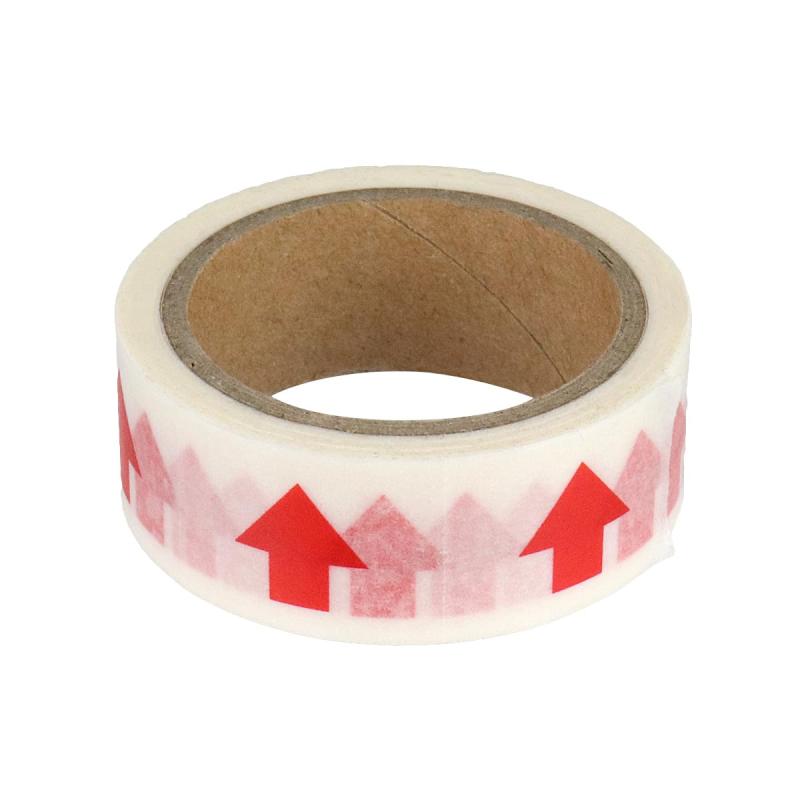 セトラプラス マスキングテープ ロール状 ミシン目入り 切りやすい 矢印 幅15mm/長さ5m 大容量 約250個 DIY汎用性の高いシンプルな赤い矢印デザインが特徴のマスキングテープです。矢印の先端によりピンポイントでマーキングできるので...