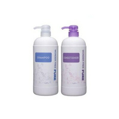 【商品名】ナプラ ワンダーフリーピュア シャンプー＆コンディショナー 各1000ml【商品説明】ハーブによる保湿・保護は髪だけでなくその手にも。グリチルリチン酸、ラベンダー油といった頭皮・皮膚にやさしい成分を配合。美容師さんの手荒れをやわら...