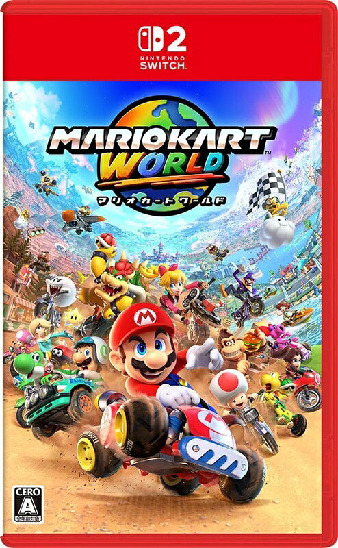◆商品紹介◆ 大陸横断。 世界をまたぐレースが開幕！ 『マリオカート ワールド』の舞台は、どこまでも続くひとつながりの世界。 コースを飛び出してレースを繰り広げたり、世界の端から端まで大陸横断ラリーに挑んだり、24人対戦によるハチャメチャレ...