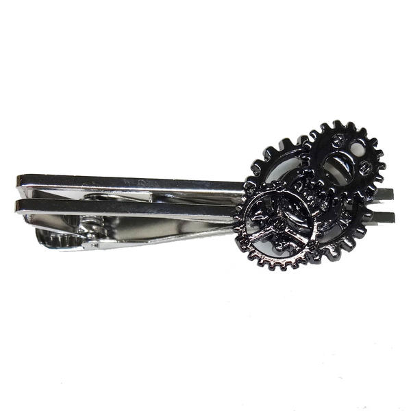 【tearsheavenオリジナル】 ガンメタ歯車を使ったハンドメイドのタイピン スチームパンク系 *タイピン本体はシルバーカラー 【サイズ】 横　5センチ 【材質】 メタル 日本製