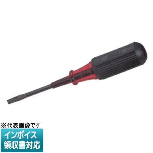 電工さんに人気、目盛付ドライバー●サイズ：（-）6.0×100mm●狭い所（すき間・穴）の寸法取りに、●簡単測定！●能率スピードアップ　●ドライバー軸部分に刻んだ寸法目盛（先端より60mm／5mm刻み）●電気・設備工事において、配線器具取付...