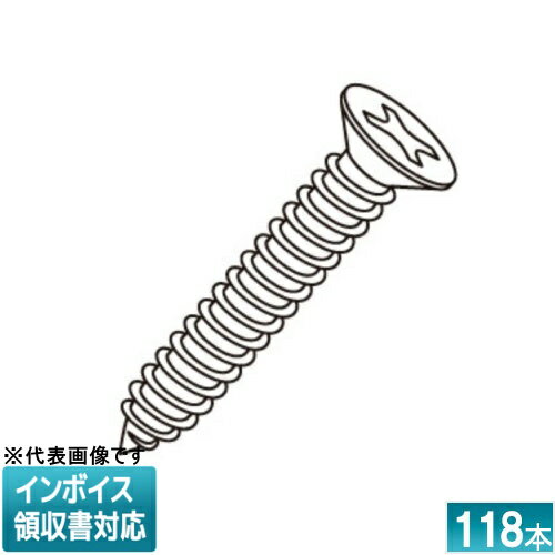 木工用　皿頭タッピングネジ●売筋アンカー・ファスニング類　Pパックシリーズ●4φ×16mm●ネジ頭径：φ8mm●ステンレス製●入数：118本・梱包仕様　個装梱包：プリスターパック　個装サイズ・質量：W80×D140×H35mm・200g・1...