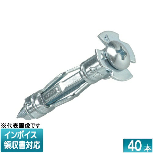 石膏ボード壁面(中空壁面)への器具の取付けに！ドリル孔開け(下穴)不要！●ドリル孔開け(下穴)不要●ドライバーで、穴あけからアンカー固定まで可能●先端ドリル形状と切削爪で直接ボードに穴あけ可能●用途・エアコン室内機、通信機器、分電盤、スイッ...