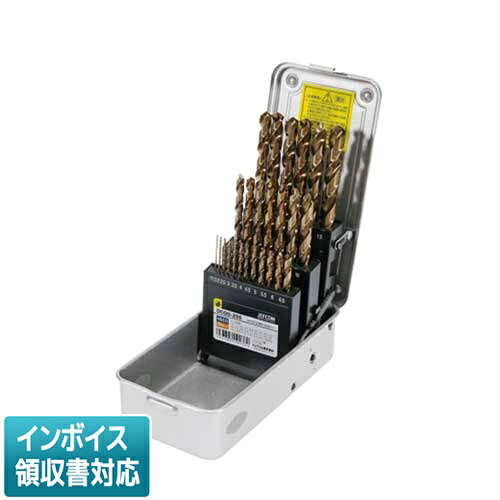 ●コバルトハイス鋼　HSCO-M42●ステンレス鋼等、難削材に最適●スチールケース付●丸シャンク●回転用●セット内容(25サイズ・各1本)・1.0, 1.5, 2.0, 2.5, 3.0, 3.5, 4.0, 4.5, 5.0, 5.5,　...
