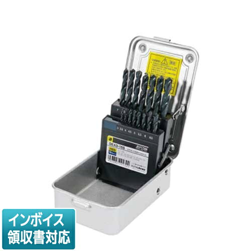 ●ハイス鋼　高速度鋼　HSS●耐摩耗性、高温、硬さに優れる●鉄鋼、軽合金、ステンレス鋼等に●スチールケース付●丸シャンク●回転用●セット内容(15サイズ・各1本)・3.0, 3.5, 4.0, 4.5, 5.0, 5.5,　6.0, 6.5...