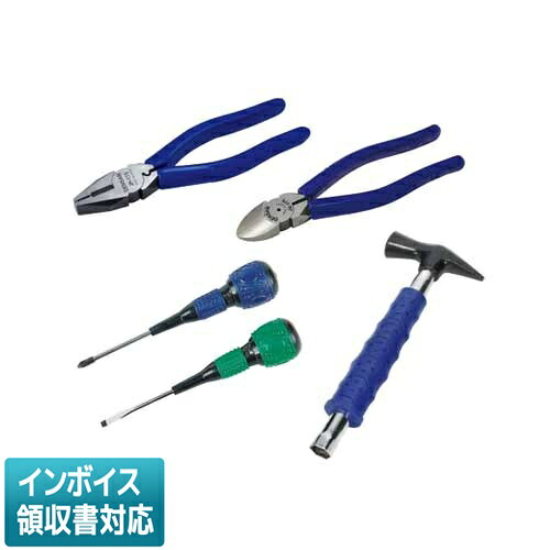 ◆セット内容(各1)1.電工プロペンチ(圧着付)：JP-1752.電工プロニッパー：JK-1753.お〜らくドライバー：DC-304P-1004.お〜らくドライバー：DC-304-1005.チャンネルソケットハンマー(先切)：DCH-250S