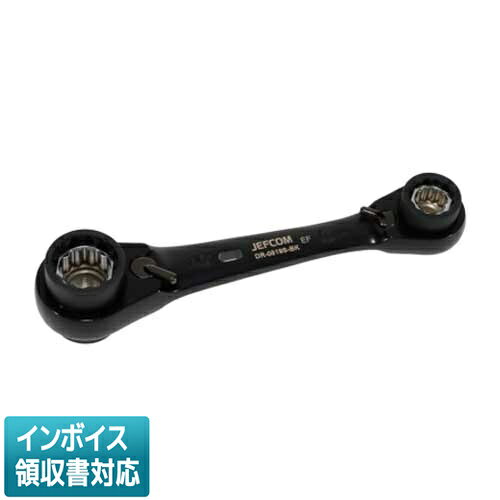 ●ブラックタイプ 新登場！●一本で8サイズOK（ 8, 10, 12, 13, 14, 15, 17, 19mm）●六角ボルト、ナットの締め外し用ソケットレンチ●90山ギア採用ラチェット機構 狭い場所でも細かく動かせる●全長160mmのショ...