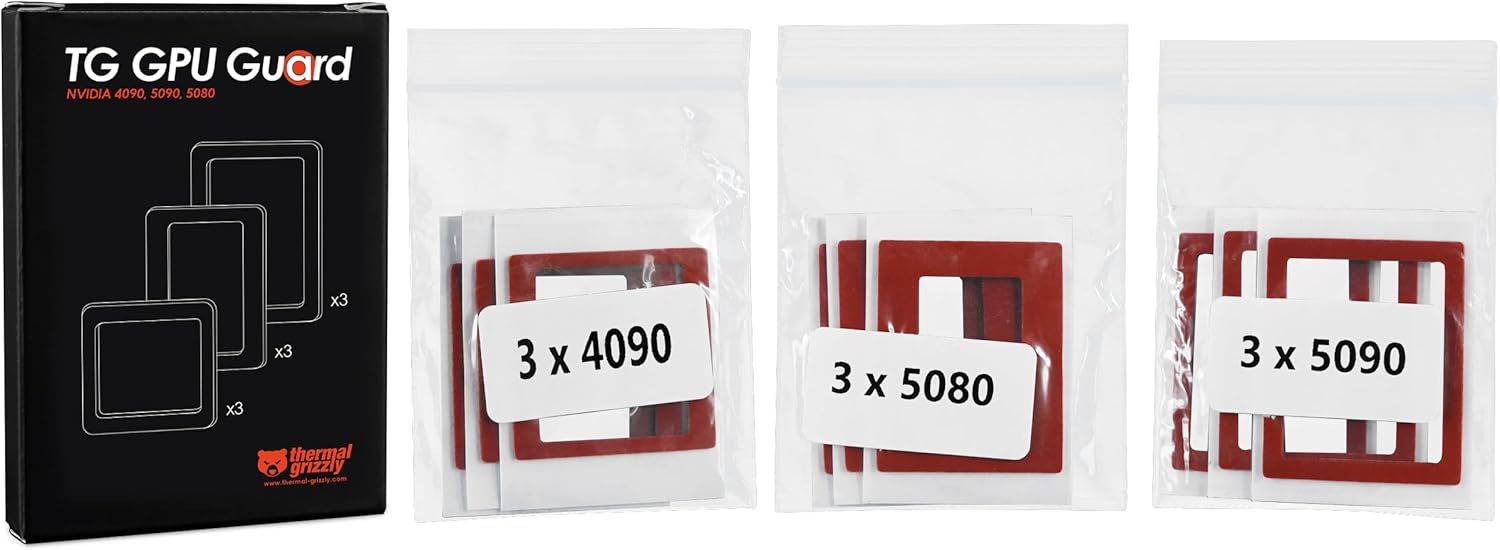 商品概要 Thermal Grizzly TG GPU Guardは、GPUダイ周辺を保護する高圧縮フォームガスケットです。 液体金属などの導電性TIM使用時に、周辺のSMD部品を覆い、ショートや液漏れのリスクを軽減します。 また、GPUダ...