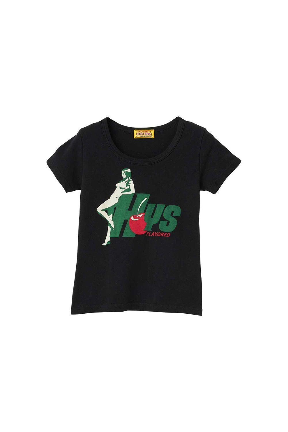 商品説明 90年代を思わせるタイトなシルエットのチビTシャツ。 グラフィックは、アメリカの企業ロゴを思わせるポップな デザインにブランドのセクシーさを掛け合わせたデザイン。 ボディには、細いスーピマ糸を使用し、 ハイゲージで編み立てたスムー...