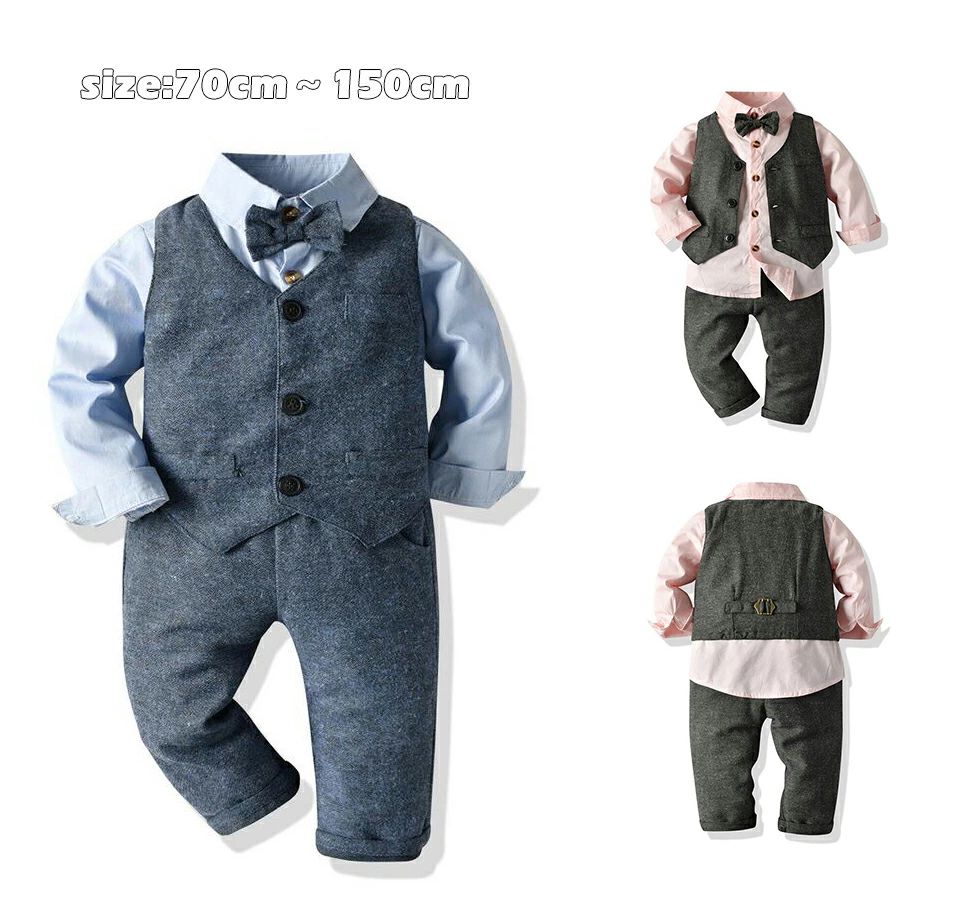 ITEMINFORMATION 商品内容 子供 ベビー服 七五三 スーツ フォーマル 男の子スーツ キッズ 発表会 お宮参り スーツ 生地 コットン90% 表記サイズ 70cm お勧め身長：55-65cm 80cm お勧め身長：65-75c...