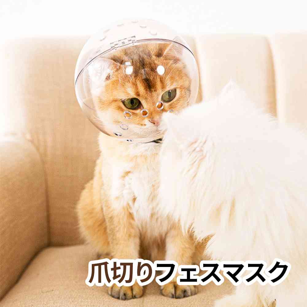 商品スペック 商品特徴●シャワーや爪切り、目薬差し、美容などの噛み防止、手術後の傷舐め防止用猫用マスク。 ●不安も軽減する透明タイプです。 ●前後には通気穴が開いており、通気性も確保して蒸れを防ぐ仕様です。 ●猫ちゃんのお風呂、爪切り、注射...