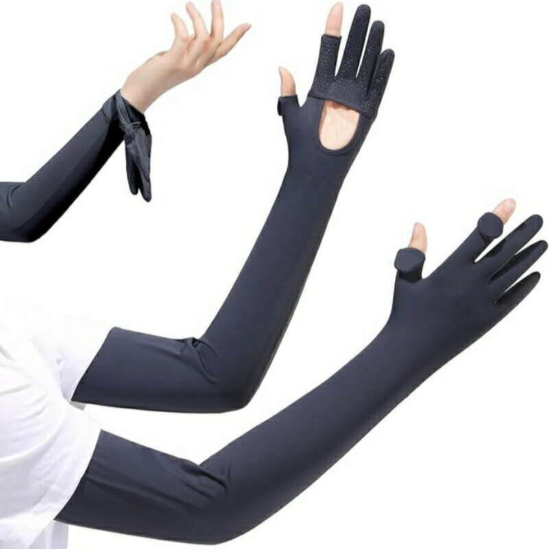 商品詳細 商品特徴： ● 【UVカット手袋＋アームカバー2in1】UPF50+の接触冷感アイスシルク素材を使用したこのUVカットアームカバーは、99%以上の紫外線をブロック！バイク通勤やドライブ時のハンドル操作はもちろん、ガーデニングやアウ...