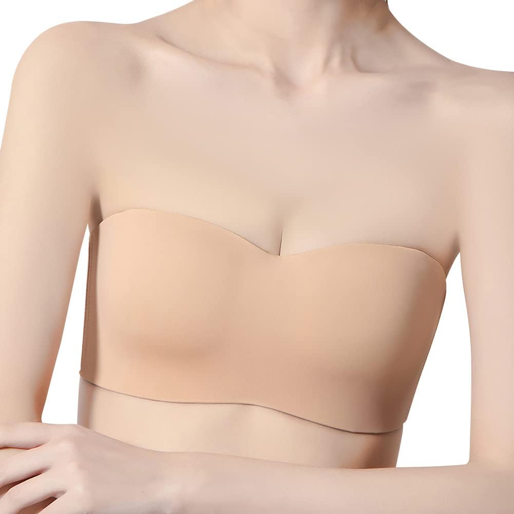 【シームレスブラ・見えにくい】夏に絶対実用的な見えにくいストラップレスブラが登場！縫い目のないシームレスのデザインで夏に薄い服を着ても跡がつく心配はありません。ストラップレスブラは肌の色に近い肌色を専門に採用し、すべての服のコーディネートに...