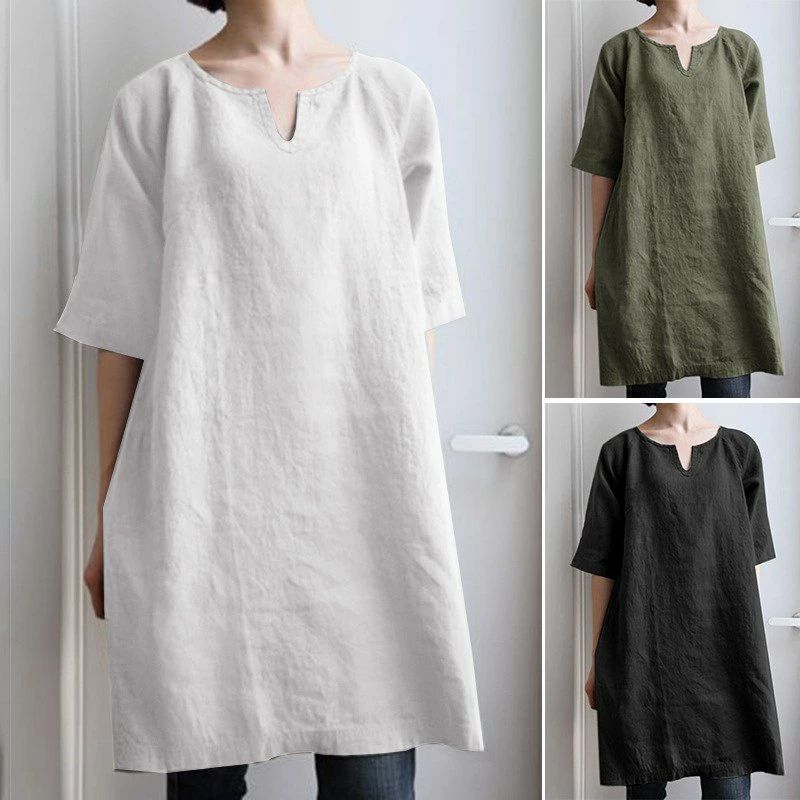 チュニック レディース トップス シャツ ブラウス tシャツ ロング 半袖 夏 無地 大きいサイズ ワンピース 40代 ゆったり 体型カバー シンプル 50代&nbsp; 【品 番】liren03 【カラー】ホワイト、ブラック、グリーン 【...